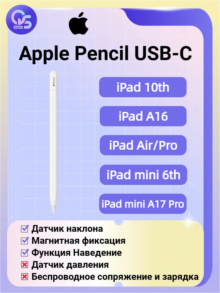 Стилус Apple Pencil (3-го поколения) USB-C, белый