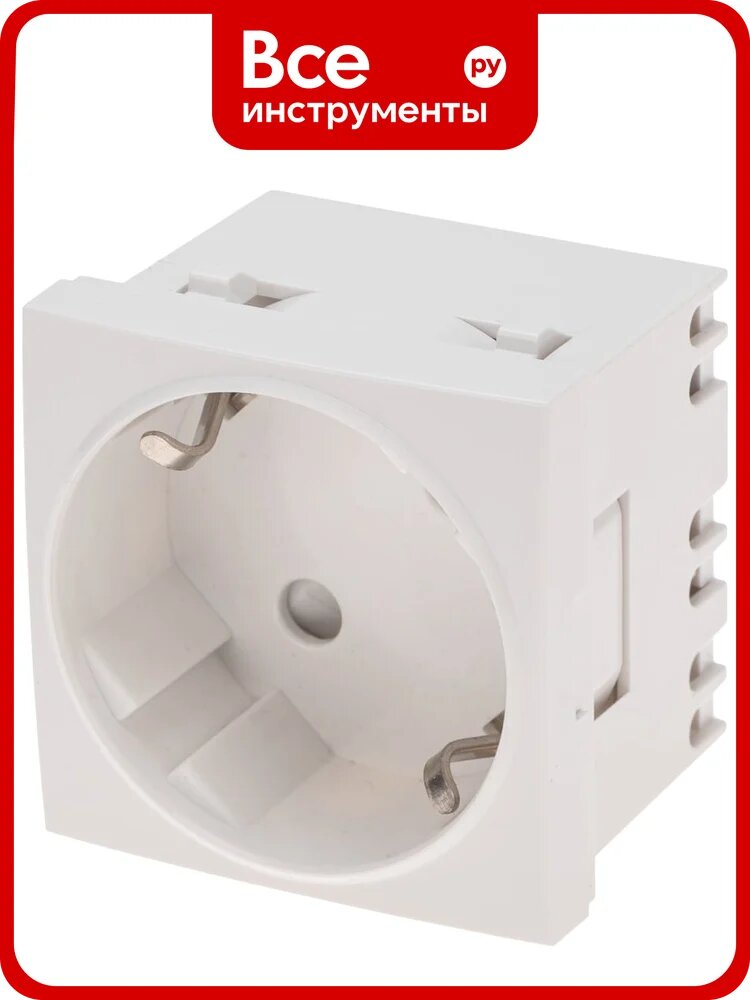 Розетка электрическая REXANT 45x45, CEE 7/4, 2K+3, 16A, белая 11-8977