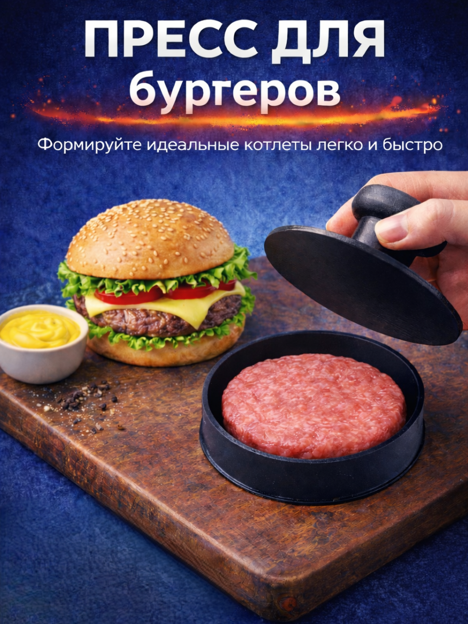 Пресс для бургеров и котлет идеальная форма для фарша