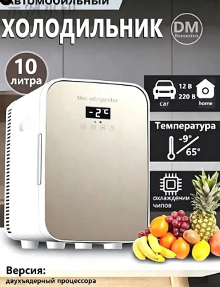 Мини-холодильник объемом 10 л, подходящий для использования в автомобиле и домашнем хозяйстве