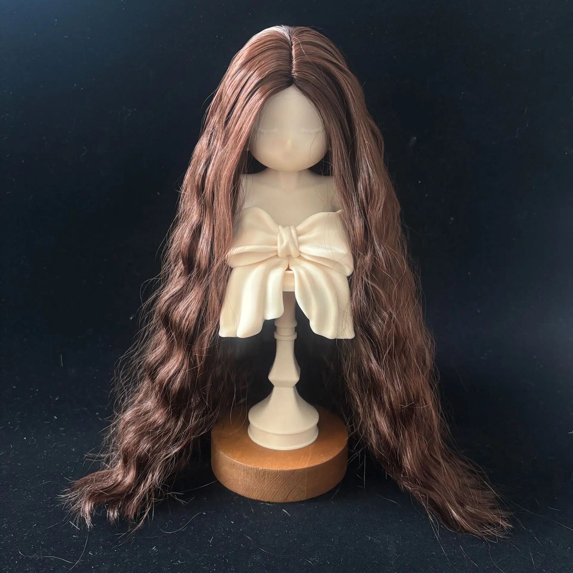 Волнистый парик для кукол BJD 1/3, 1/4, 1/6 из термостойкого шелка doll wig, 15-17cm Head size