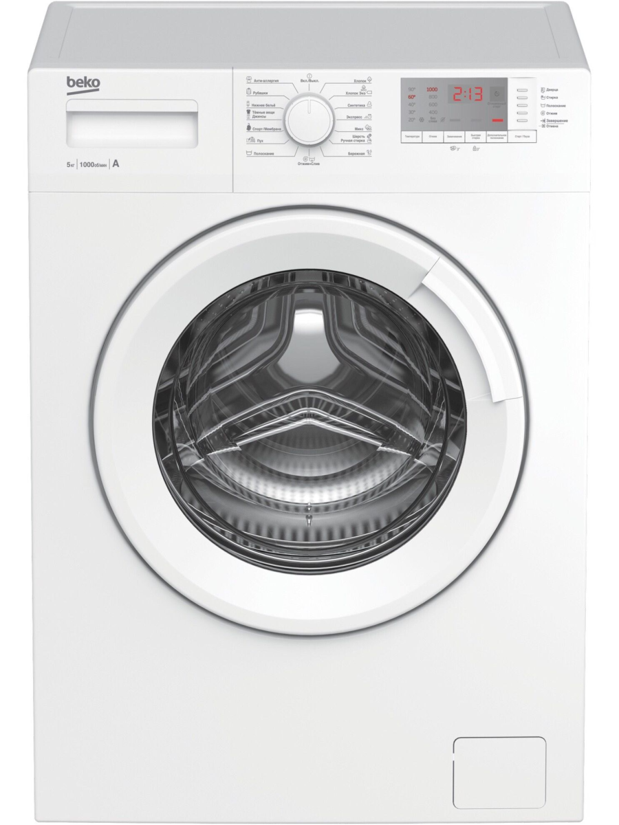 Стиральная машина Beko WRS5512BWW кл: A фронтальная, макс. загрузка:5кг белый