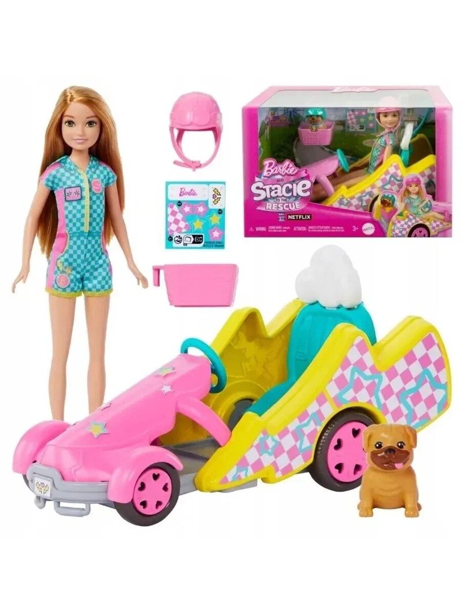 Кукла Mattel Barbie Stacie Movie - Картинг Стейси Автомобиль и кукла - Барби HRM08