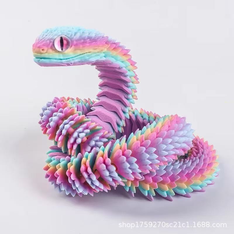 Новая модель змеи-гадюки, 3D-печатная, полностью подвижная, реалистичная модель животного, настольное украшение, детская игрушка.