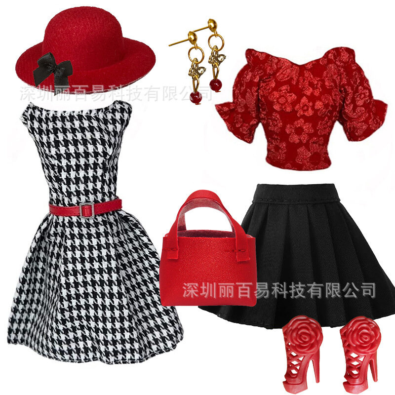 Модный комплект одежды и сумки для кукол BJD 30 см, наряд для кукол Барби #001A41484G030