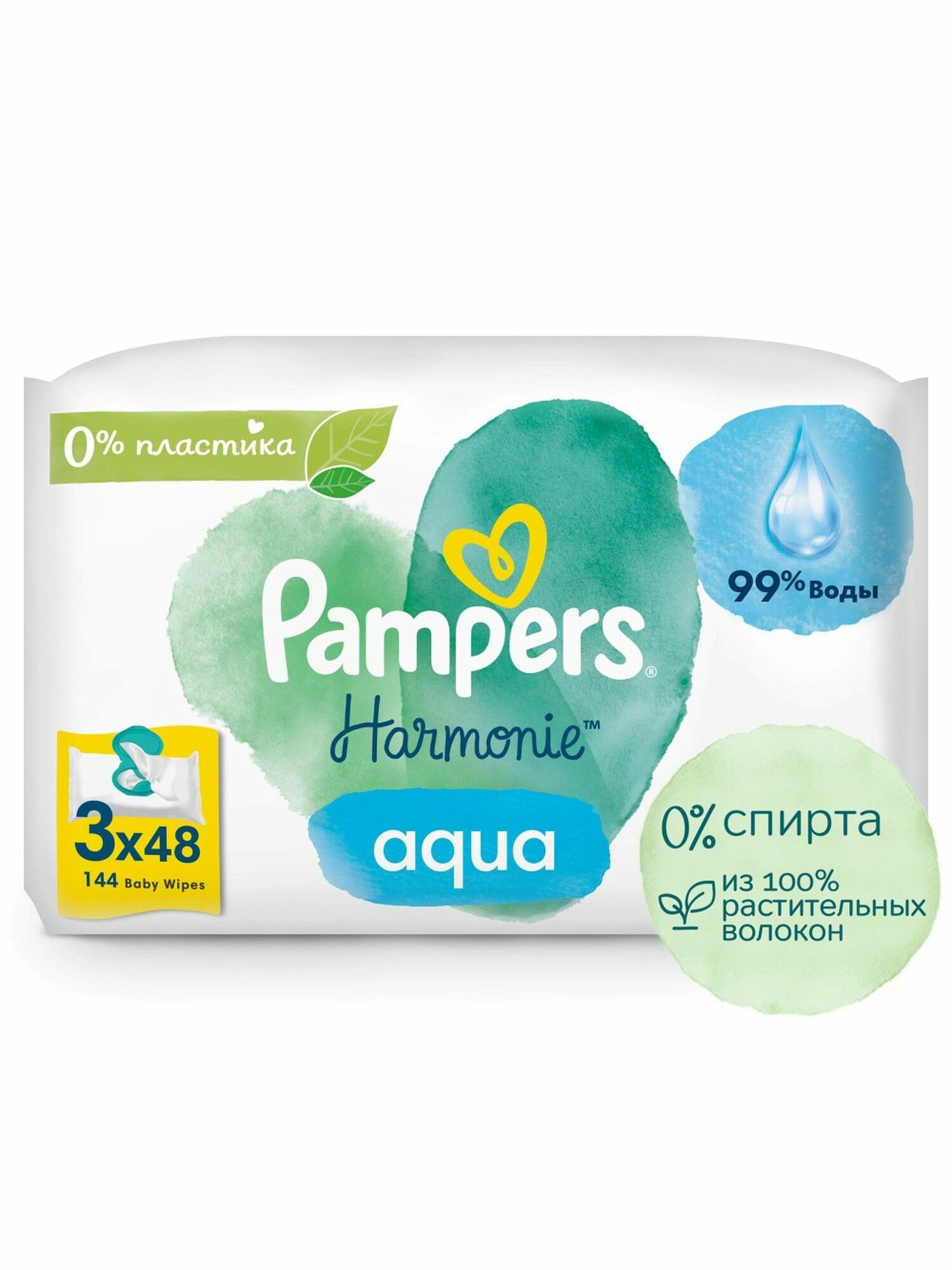 Pampers салфетки harmonie aqua дет n48х3