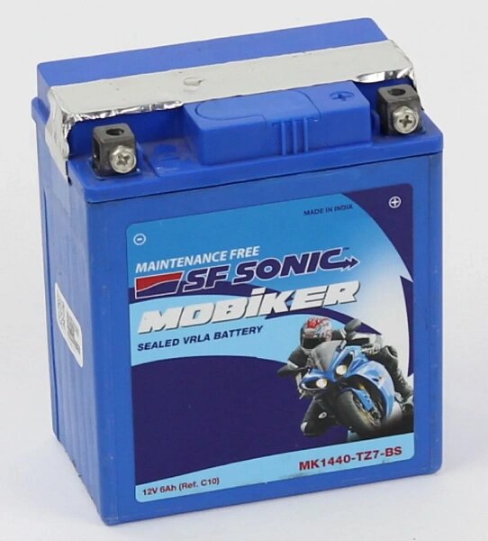 Аккумулятор мотоциклетный SF SONIC MOBIKER 12V/6Ач YTX7L-BS (TZ7-BS) (113x70x132) 117x70x132