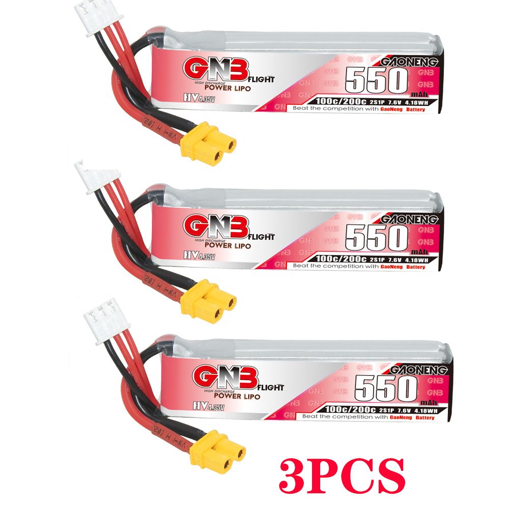 GNB 550MAH 2S 100C/200C 7,6 В лития литийная батарея с XT30 Plug