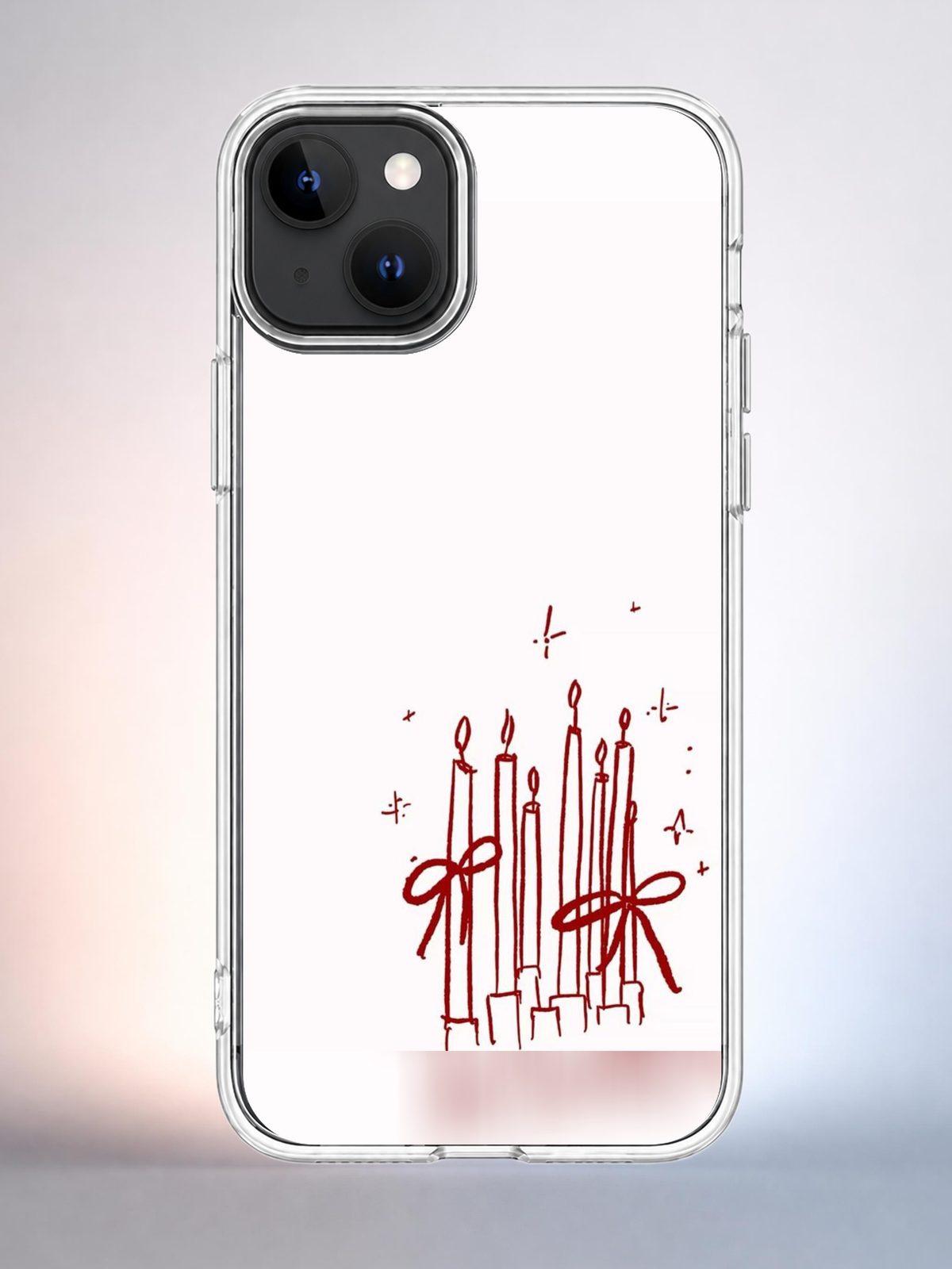 Эстетичный чехол на iPhone 14 рождественские свечи