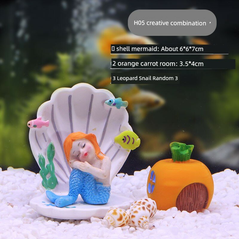 Комплект H05 для аквариума - искусственный коралловый риф с ракушками и морскими элементами