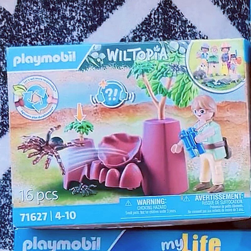 Игрушка-фигурка паука из серии Playmobil для зоопарка, детальная модель насекомого с аксессуарами-паутиной