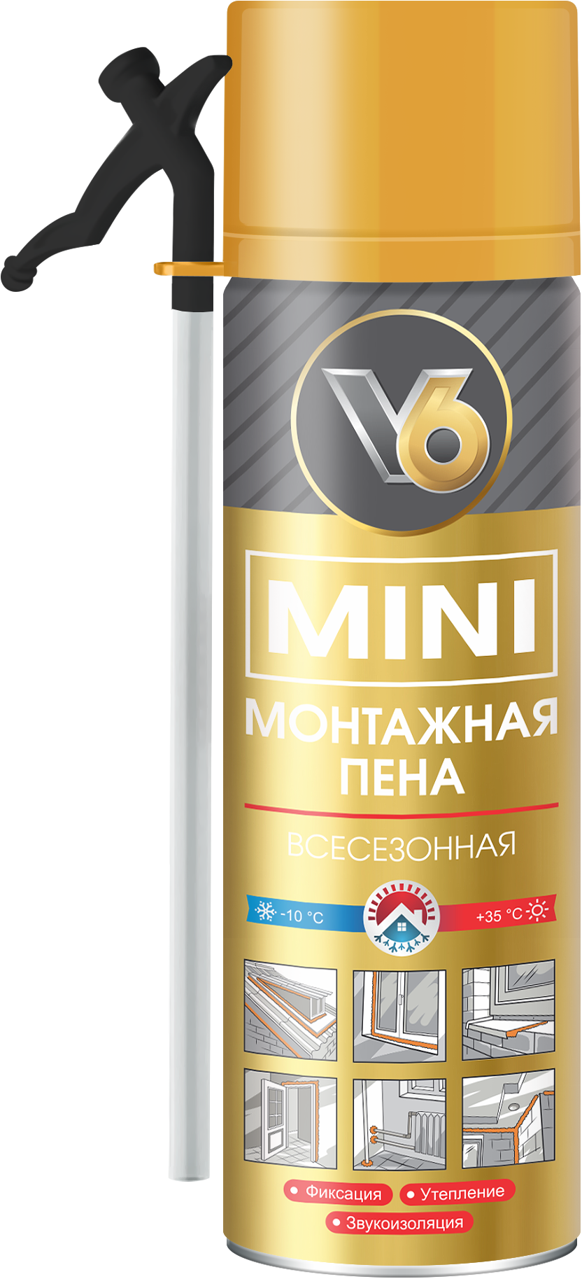 Пена V6 MINI бытовая всесезонная 350гр 01-01-50