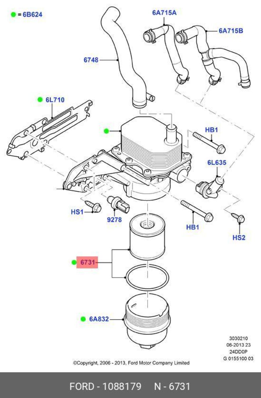 Фильтр Масл. ford Mondeo Iii/ Jaguar X-Type (FORD 1088179)