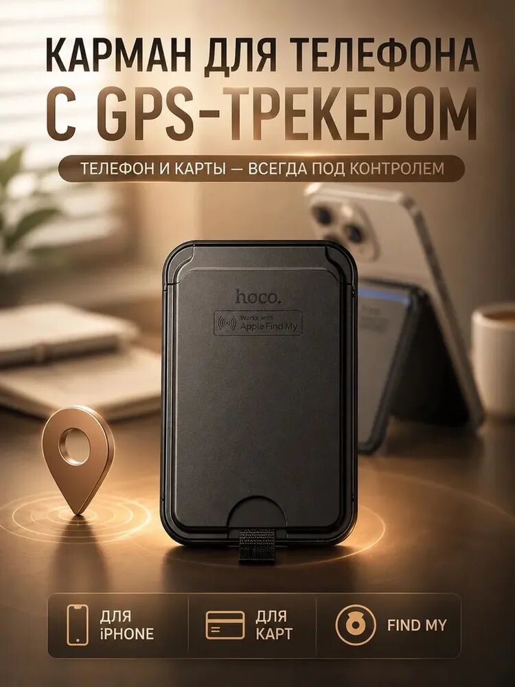Картхолдер с GPS трекером (метка) для телефона
