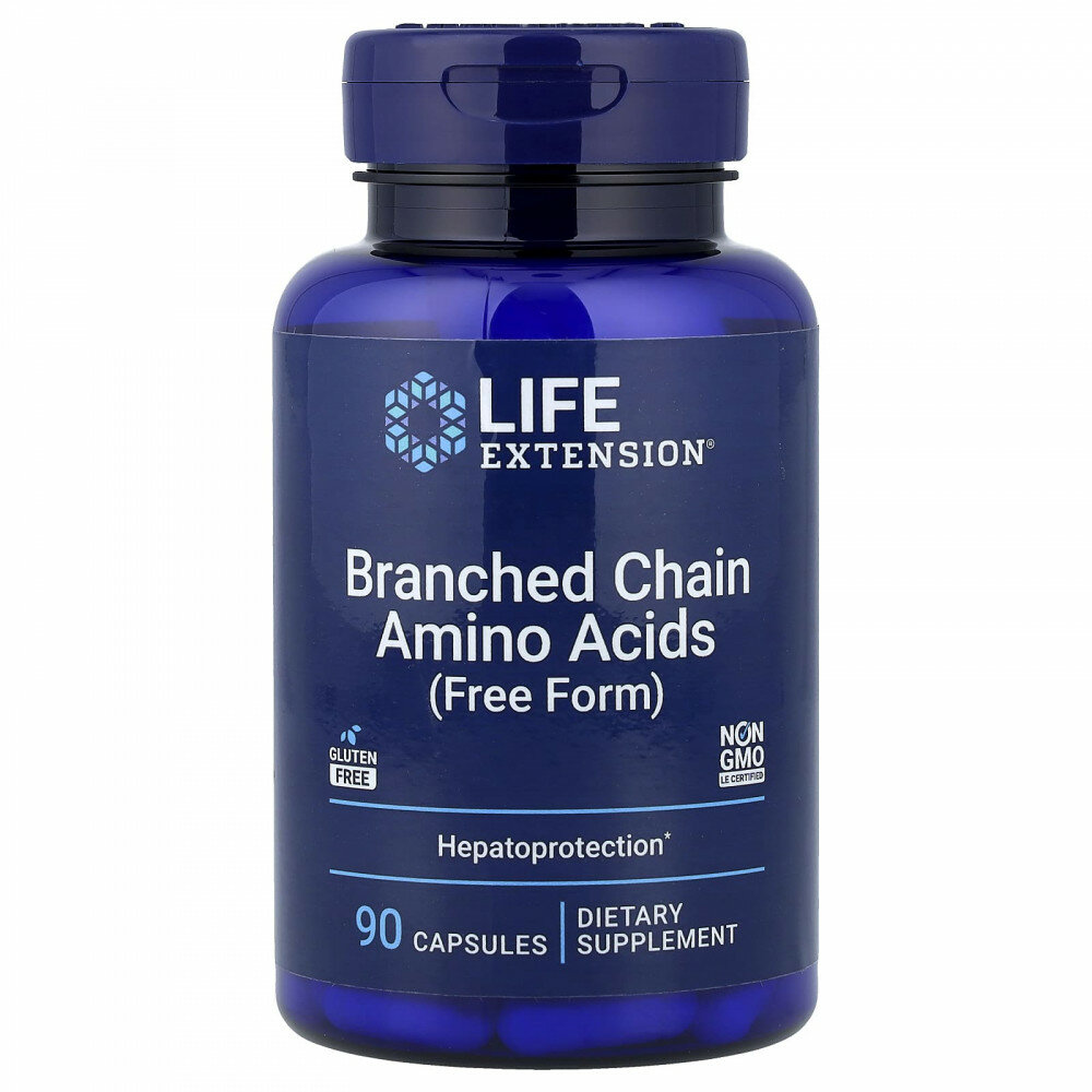 Life Extension Branched Chain Acides Amino, аминокислоты с разветвленной цепью, 90 капсул из США