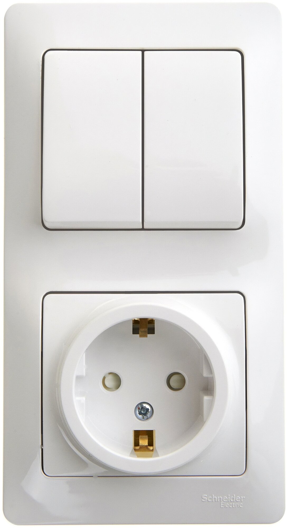 Комбинированный блок 2 поста 2 клавиши Schneider Electric Glossa GSL000174 белый