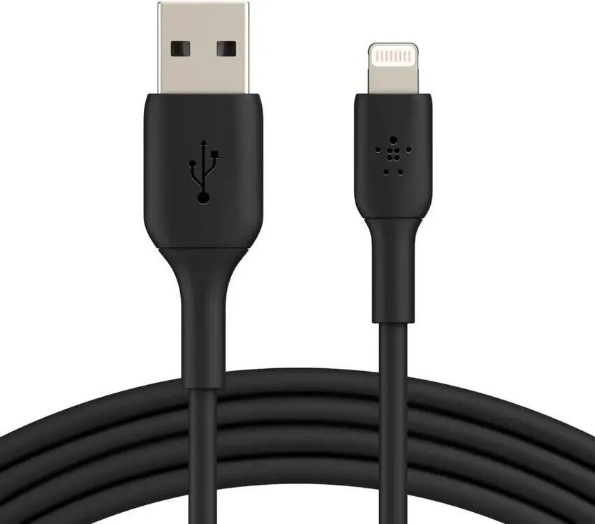 Кабель Belkin CAA001bt2MBK, Lightning (m) - USB (m), 2м, черный