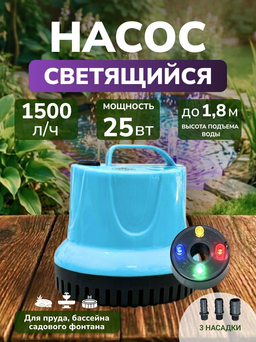Фонтанный насос,26Вт,15л/мин,1.8м