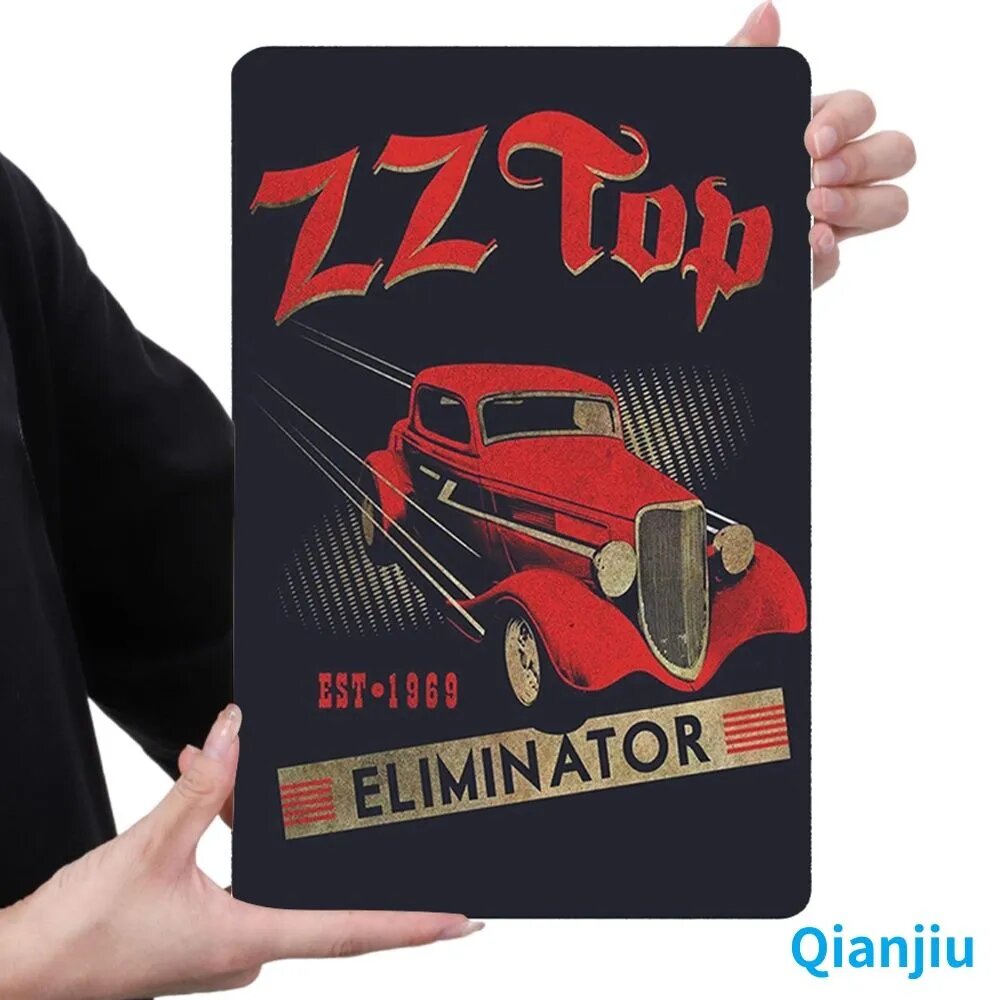 Металлическая картина прямоугольная 20 30 см с изображением группы ZZ Top