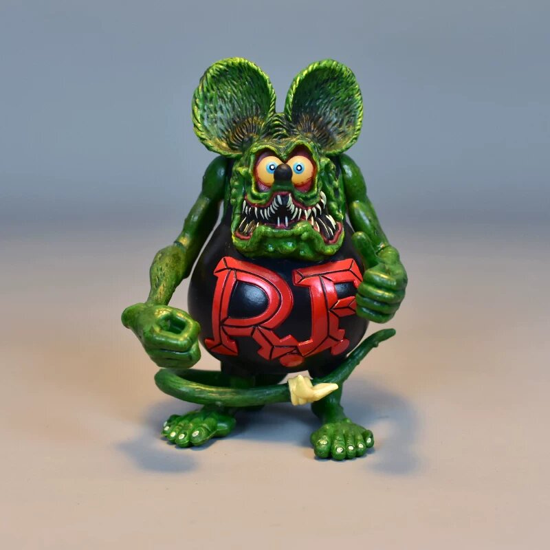 RAT FINK Статуэтка с подвижными частями в черном цвете, западный стиль, коллекционная фигурка для декора