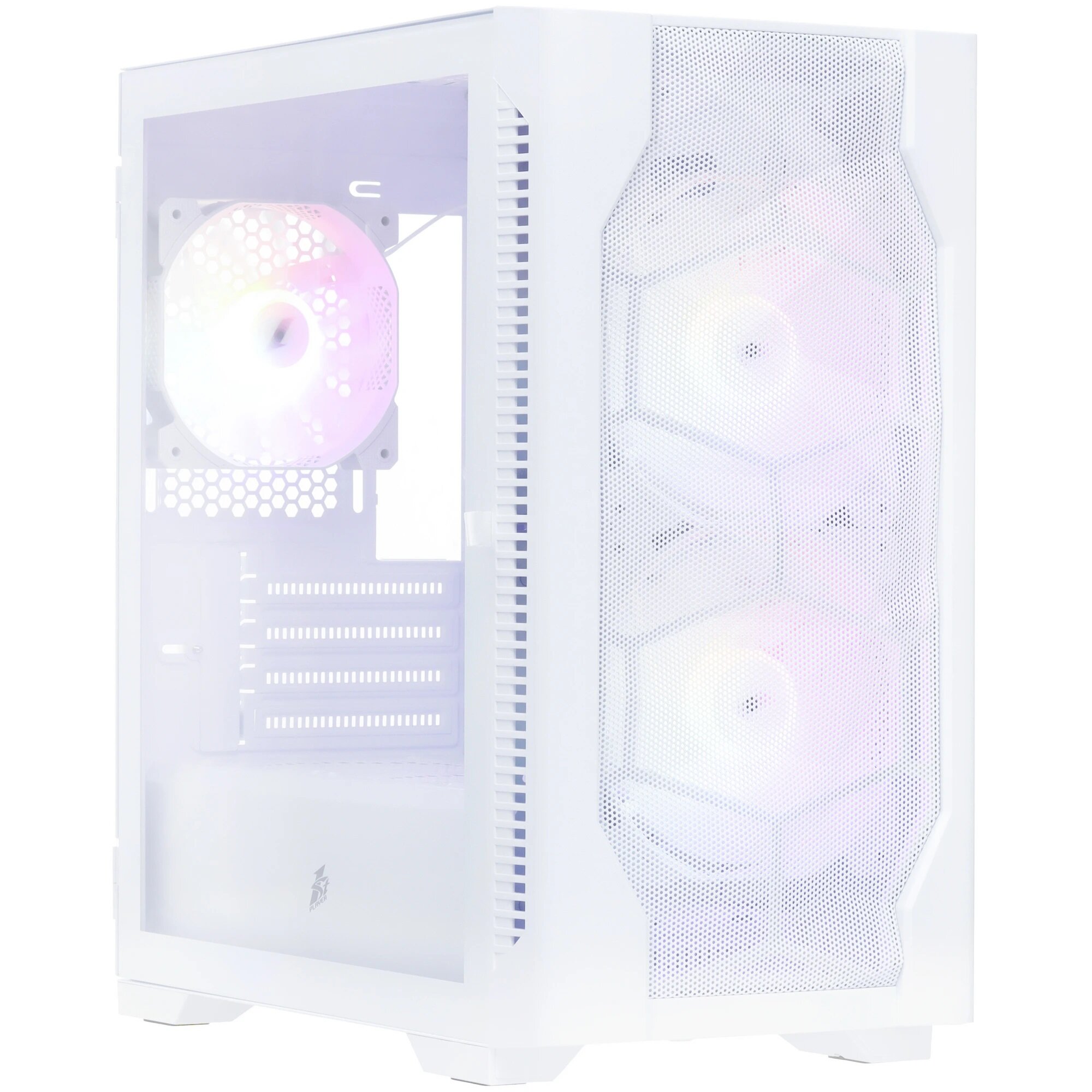 Корпус mATX 1STPLAYER DK D4-M FRGB White / mATX / 2x140mm & 1x120mm FRGB fans / D4-M-WH-2F1P-W-1F1-W