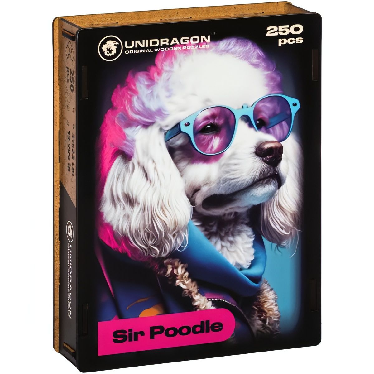 Пазл UNIDRAGON Pop-Art GlowUp Сэр Пудель, 250 деталей