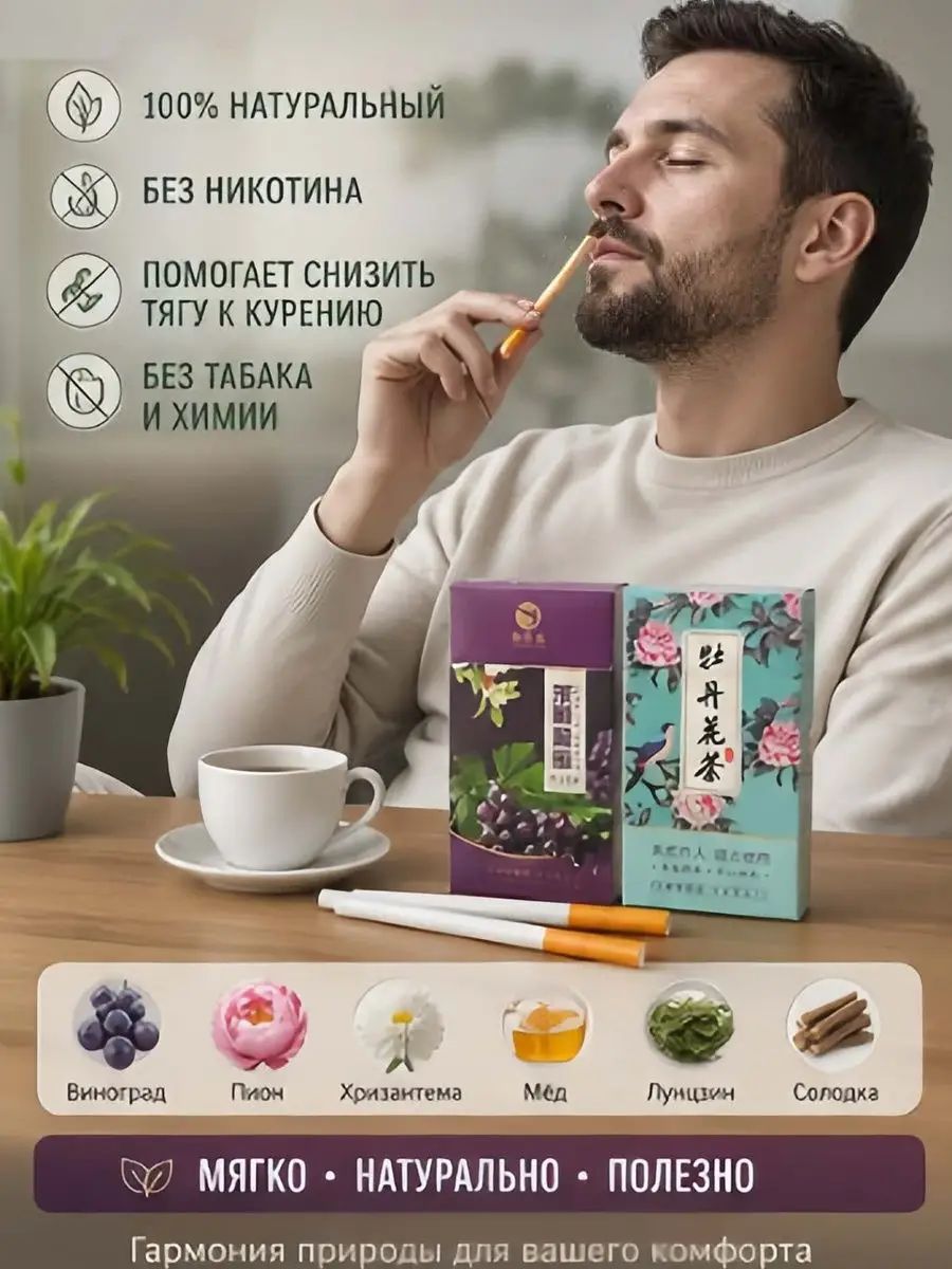 2упаковка/бросай курить/Безникотиновые травяные сигареты