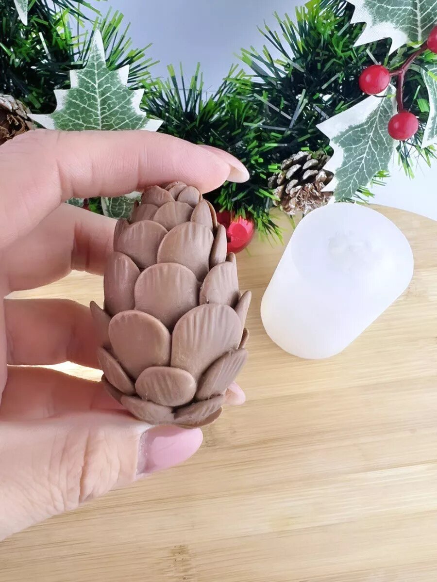 Силиконовый молд шишка для свечей и гипса, зефира — фото 1