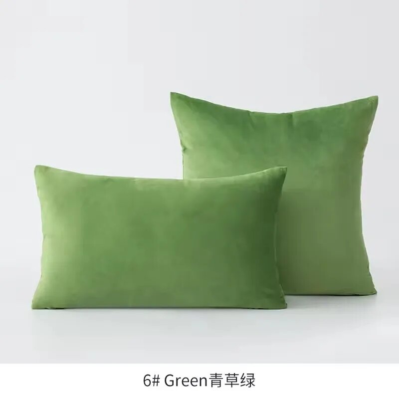 Велюровая наволочка 30x50 см, фиолетовая, зеленая 50x50cm 1pc cover, Зеленый, solid green