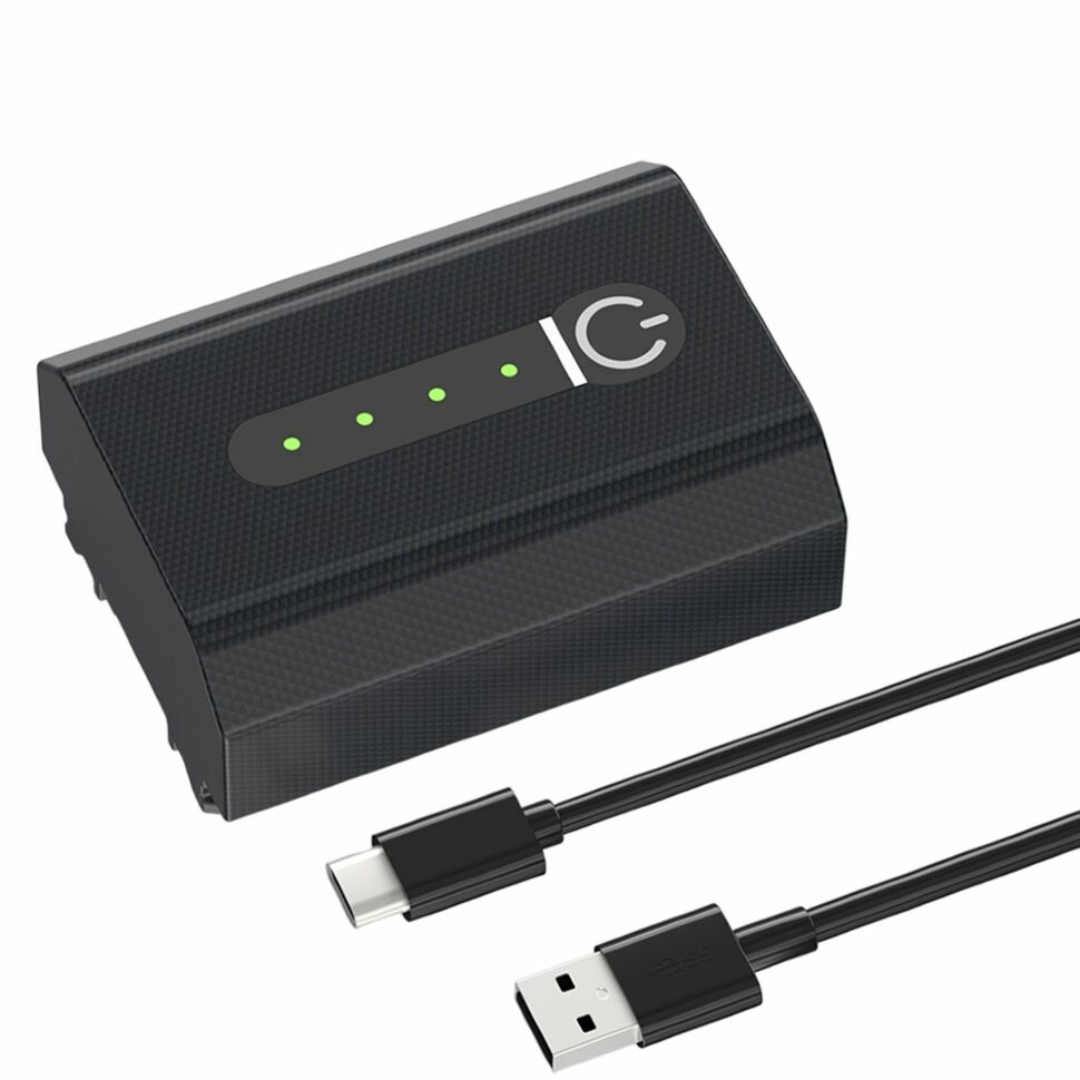 Аккумулятор KingMa NP-FZ100 Type-C 2600mAh, перезаряжаемый, черный