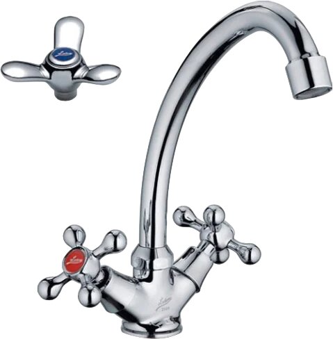 Смеситель для кухни Ledeme H12 L5912 с поворотным изливом, хром, глянцевый, вентильный, латунный