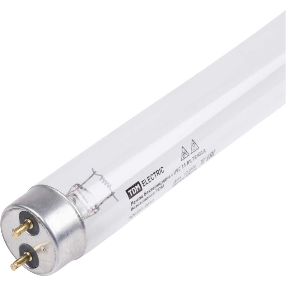 Бактерицидная лампа UVC TDM ELECTRIC 15 Вт, T8/G13, безозоновая SQ0355-0037