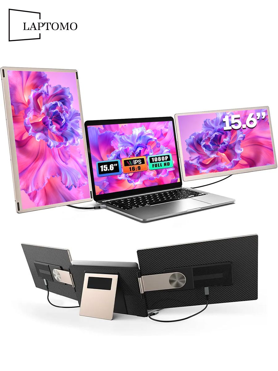 Laptomo 15.6" Монитор S6 (S6), IPS, 1920x1080, 60 Гц, черный, черно-серый