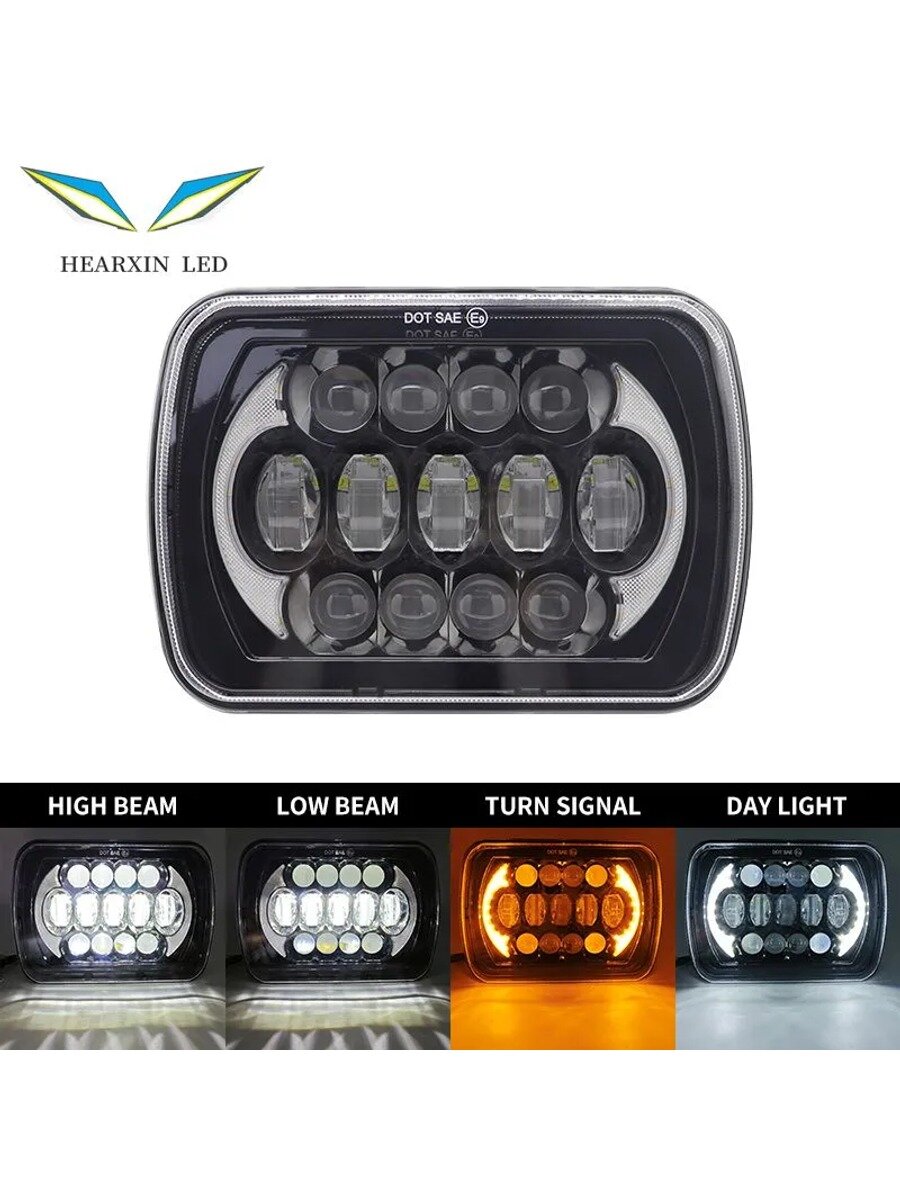 Hearxin LED Фара автомобильная, Противотуманная фара, 1 шт, арт. Противотуманная фара 7 дюймов 45 Вт