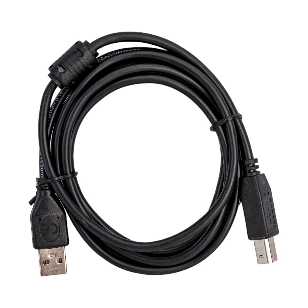Кабель USB 2.0 Pro Cablexpert, AM/BM, 1.8м, экранировка, ферритовые кольца, пакет, черный CCF-USB2-AMBM-6