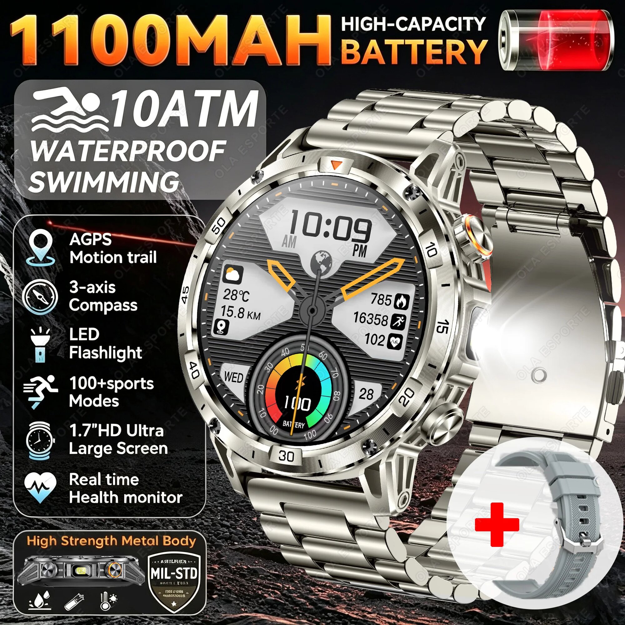 Умные часы T-RX4 Ultra GPS, 10ATM, Wh22Szstrap