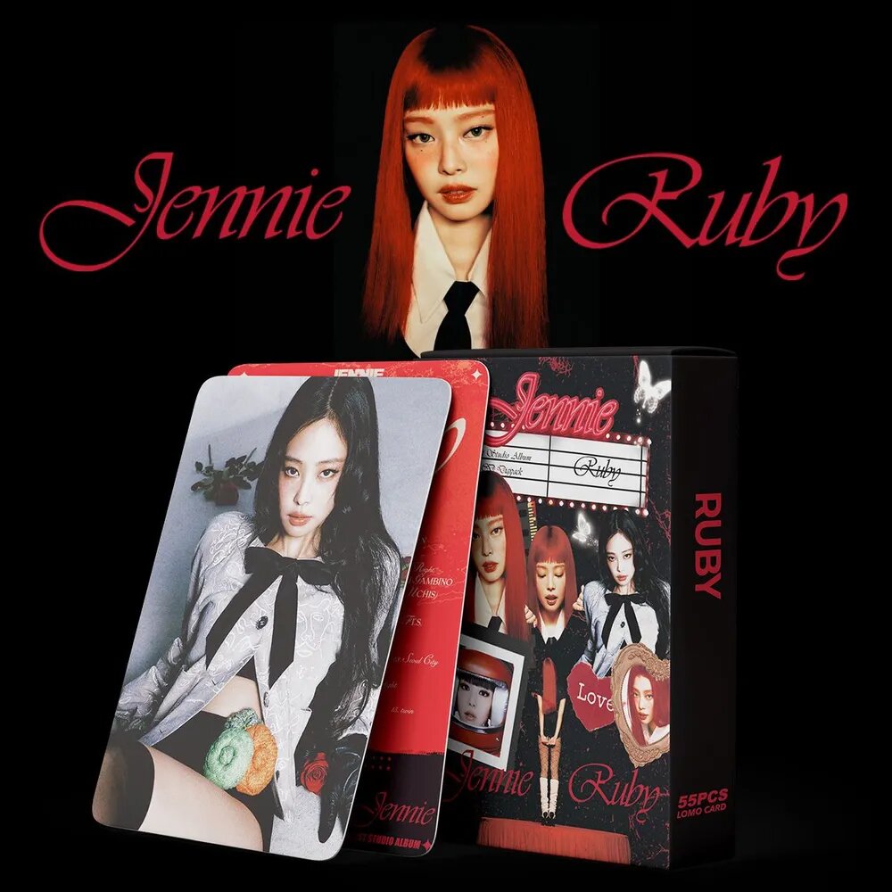 VOFIRROB 55 шт. Карточка JENNIE LOMO 1-й студийный альбом RUBY Постер для поклонников K-POP Фото мини-открытка BLACKPINK
