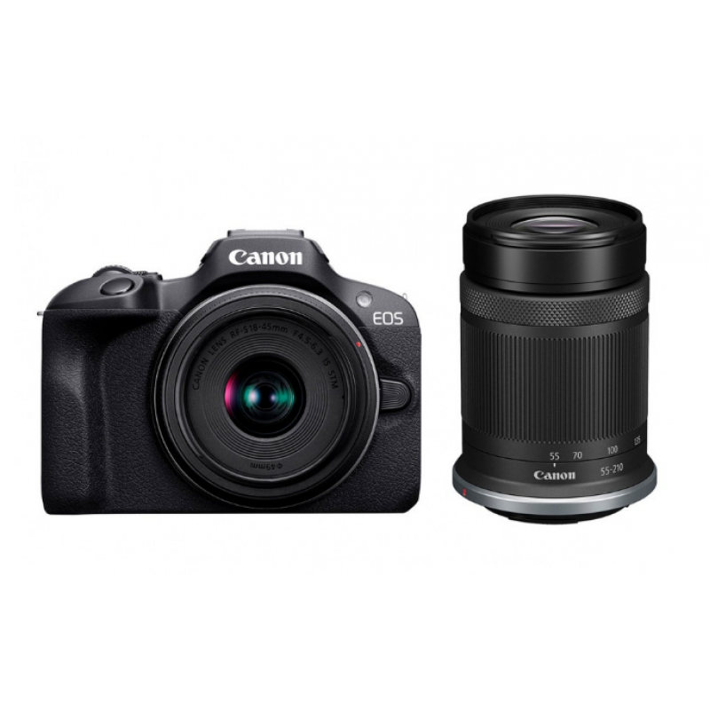 Фотоаппарат Canon EOS R100 Kit 18-45mm IS STM + 55-210mm