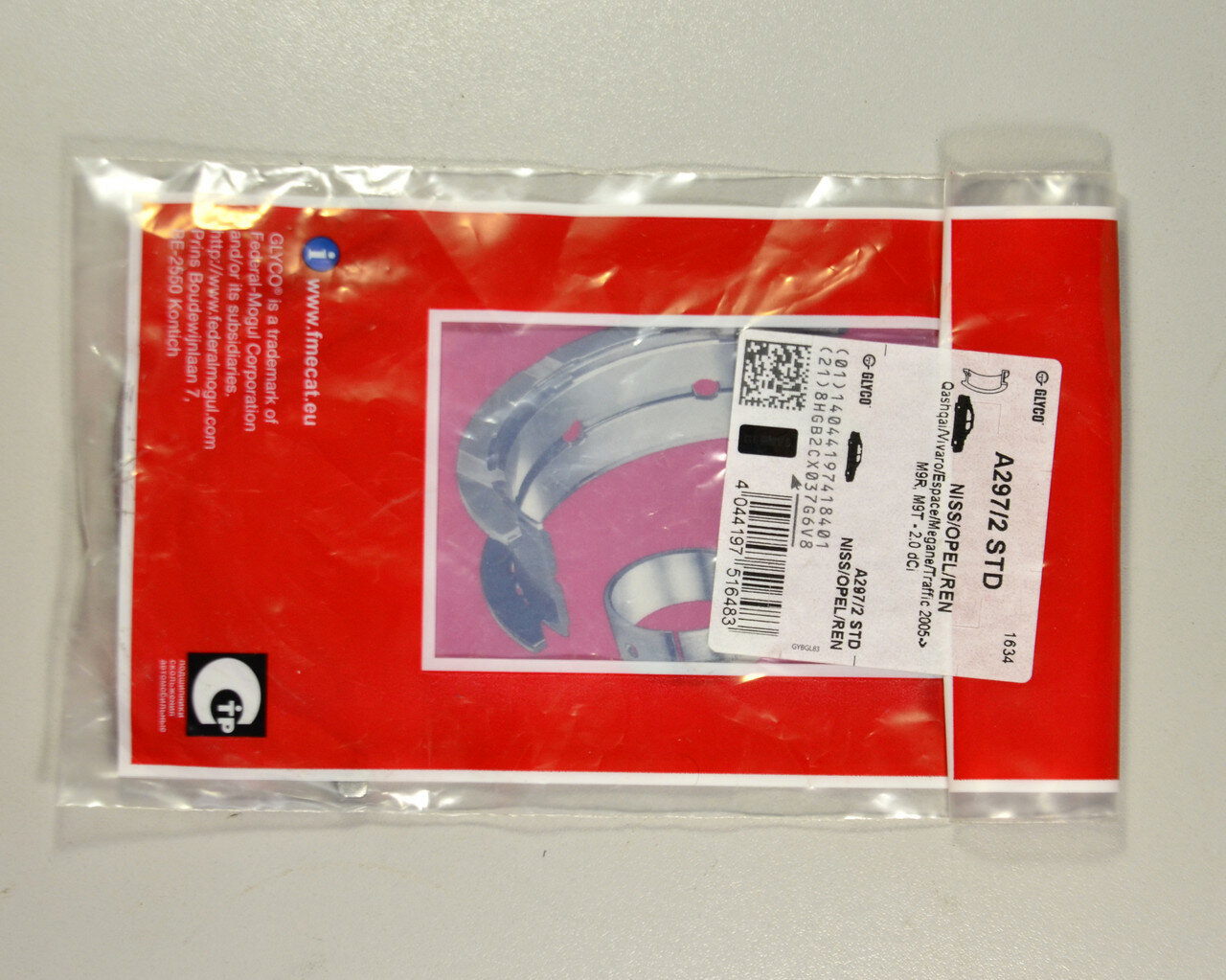 Полукольца упорные STD Renault/Nissan M9R (77 01 476 740) Glyco A297/2 STD для Nissan NV400 X62 X62B (2011-н. в.), Nissan NV400 C (2011-н. в.), Nissan
