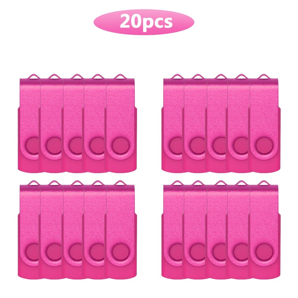 Набор флешек KFHIREW USB 2.0 1-128 ГБ 10/20/30 шт. Розовый, 1 ГБ, 20pcs pink