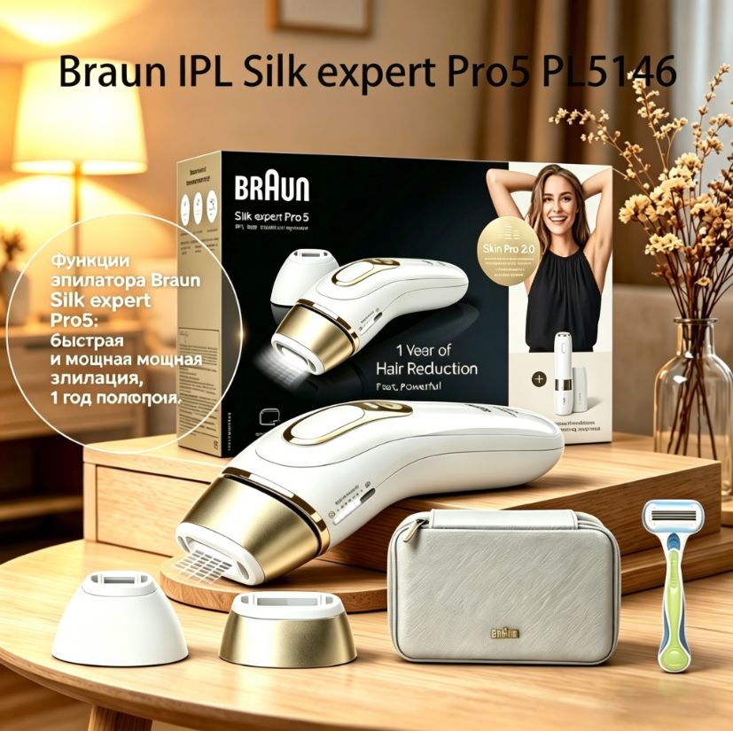 Фотоэпилятор Braun Silk-expert Pro 5 PL5146 для лица и тела