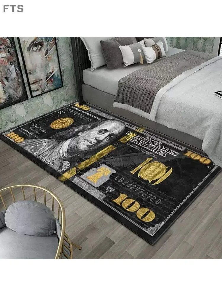 Коврик защитный 80x160 см карта черный, золотой