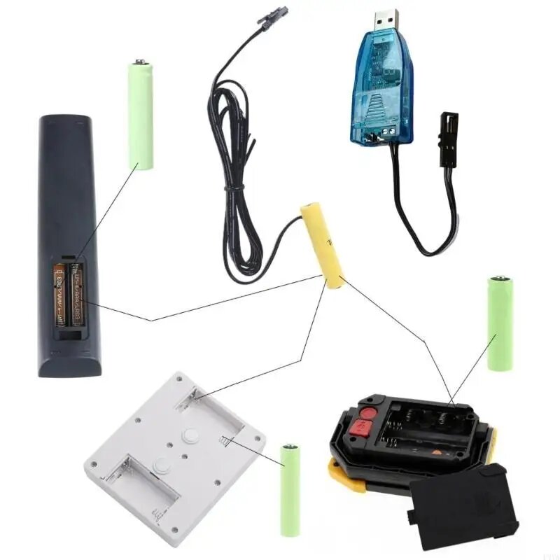 Кабель-пустышка USB Type-C на батарейки AAA 1-8 шт.