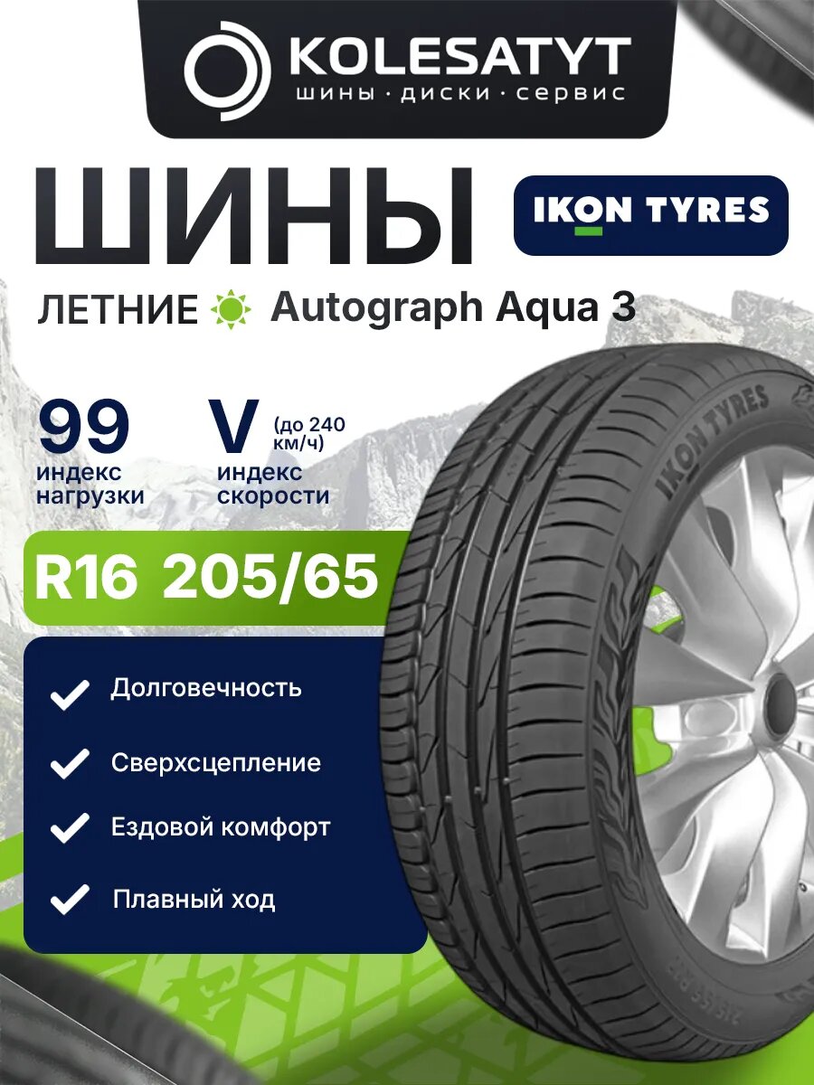 Автомобильная шина летняя Ikon Tyres Russia 205/65R16 XL 99V 1 шт.