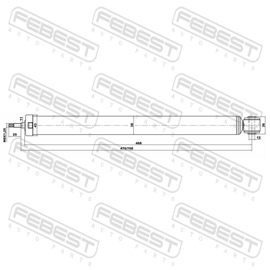 Амортизатор Задний Gas.twin Tube (FEBEST 21656586R)