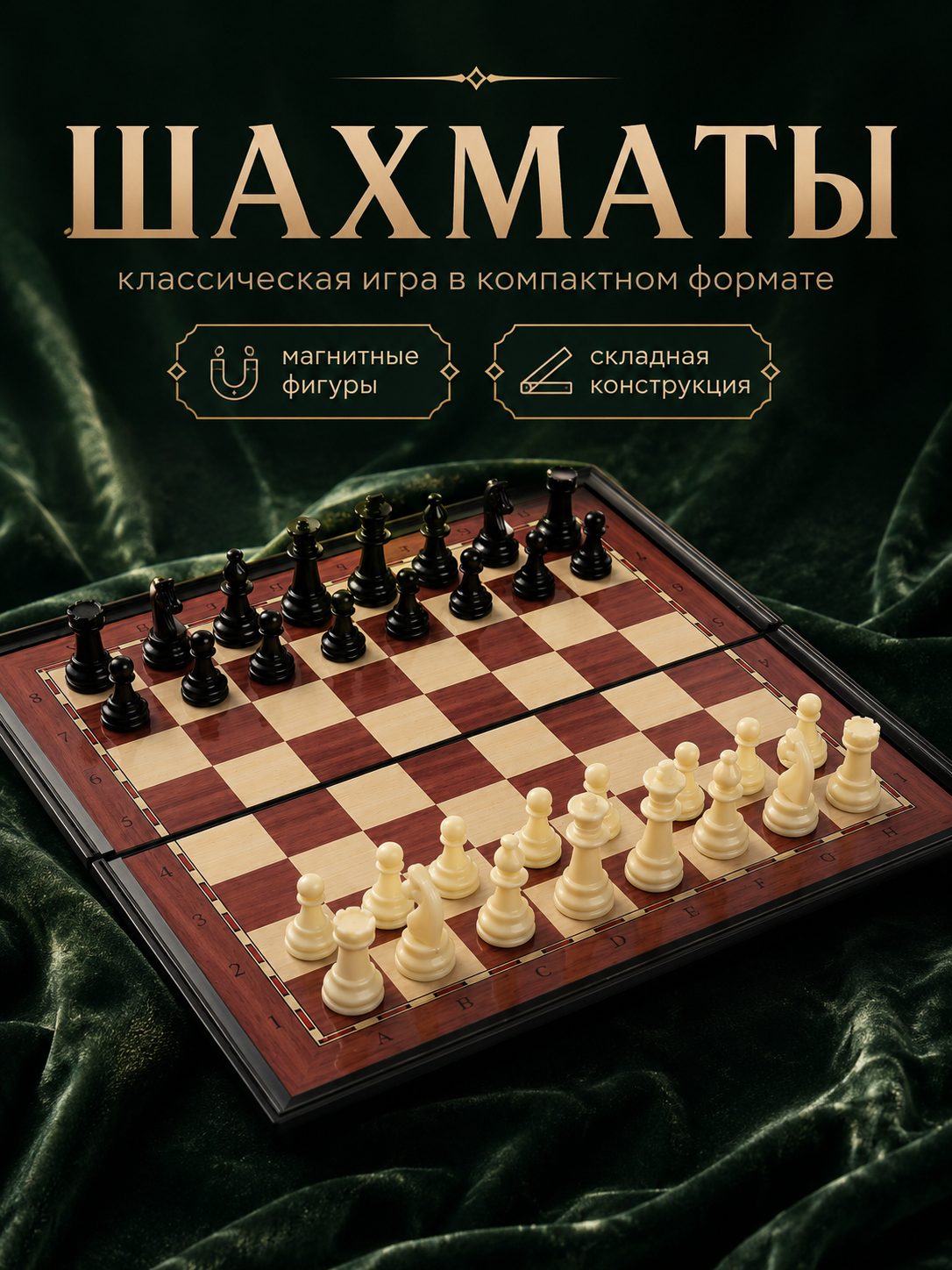 Шахматы Сима-Ленд «Ламберт», складные, магнитные, доска 19х19 см
