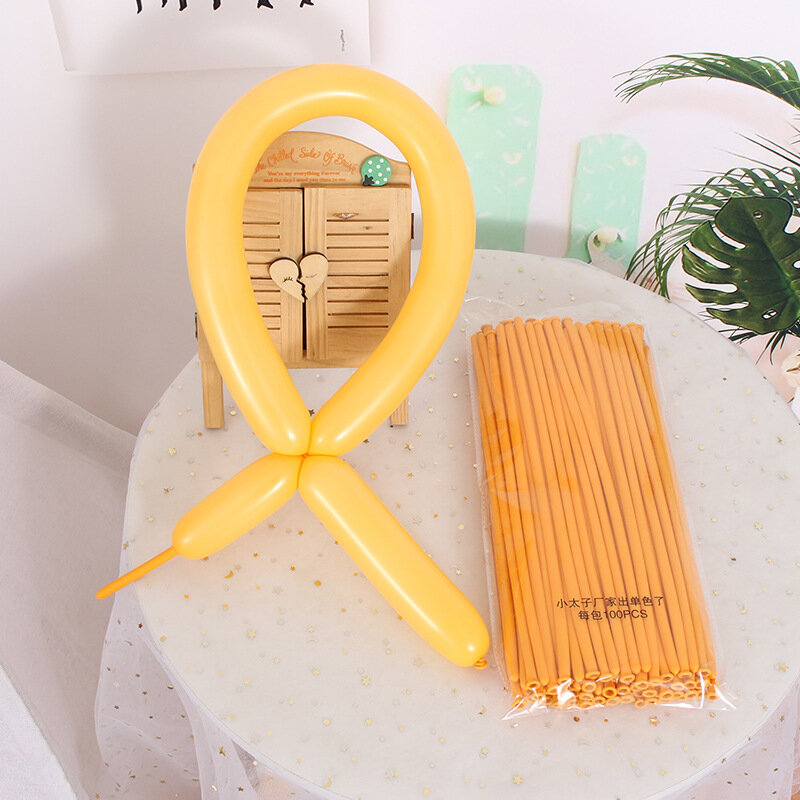 Толстые однотонные шары Small Prince 100 шт. в лимонно-желтом цвете с магическим переплетением для мероприятий