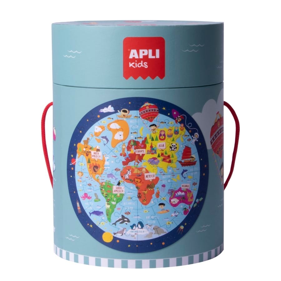 Пазл Apli Kids Карта мира, 48 элементов, круглый, в тубусе