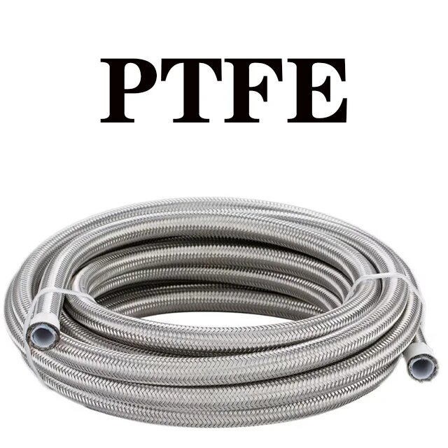 Топливный шланг из нержавеющей стали 304, PTFE, 1 м AN4, Silver, 3M