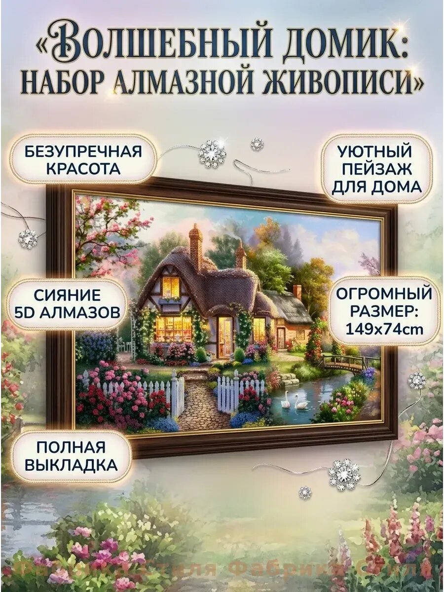 Набор для вышивания крестом Дом мечты 149x74см
